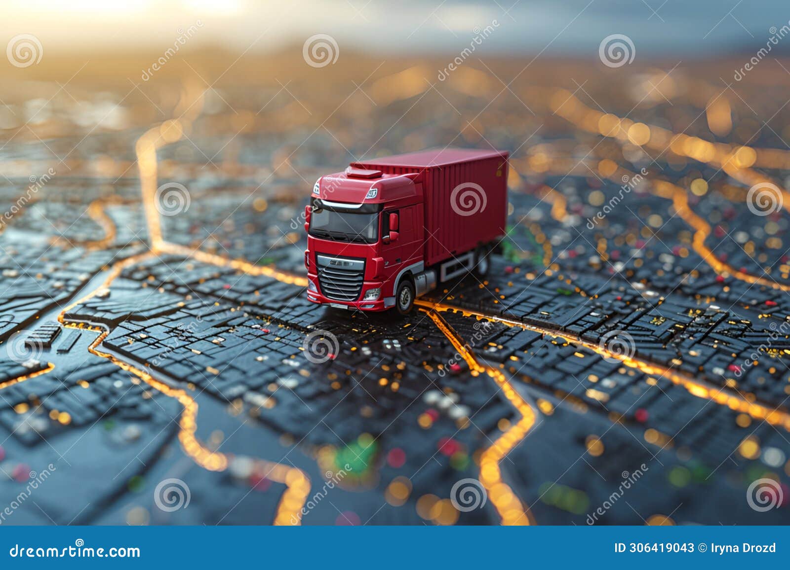 Mapping Technology, Gps Tracking Concept, Delivery Container Stock ...