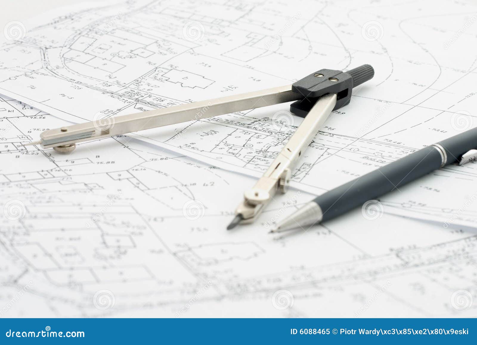 Maps stock image. Image of blueprint, pencil, lines, silver - 6088465