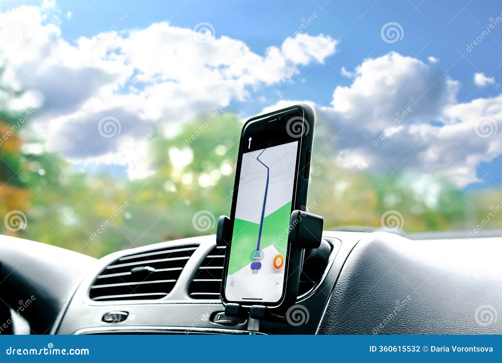 Maps Application with GPS Navigation on Smartphone Cellphone Screen in ...