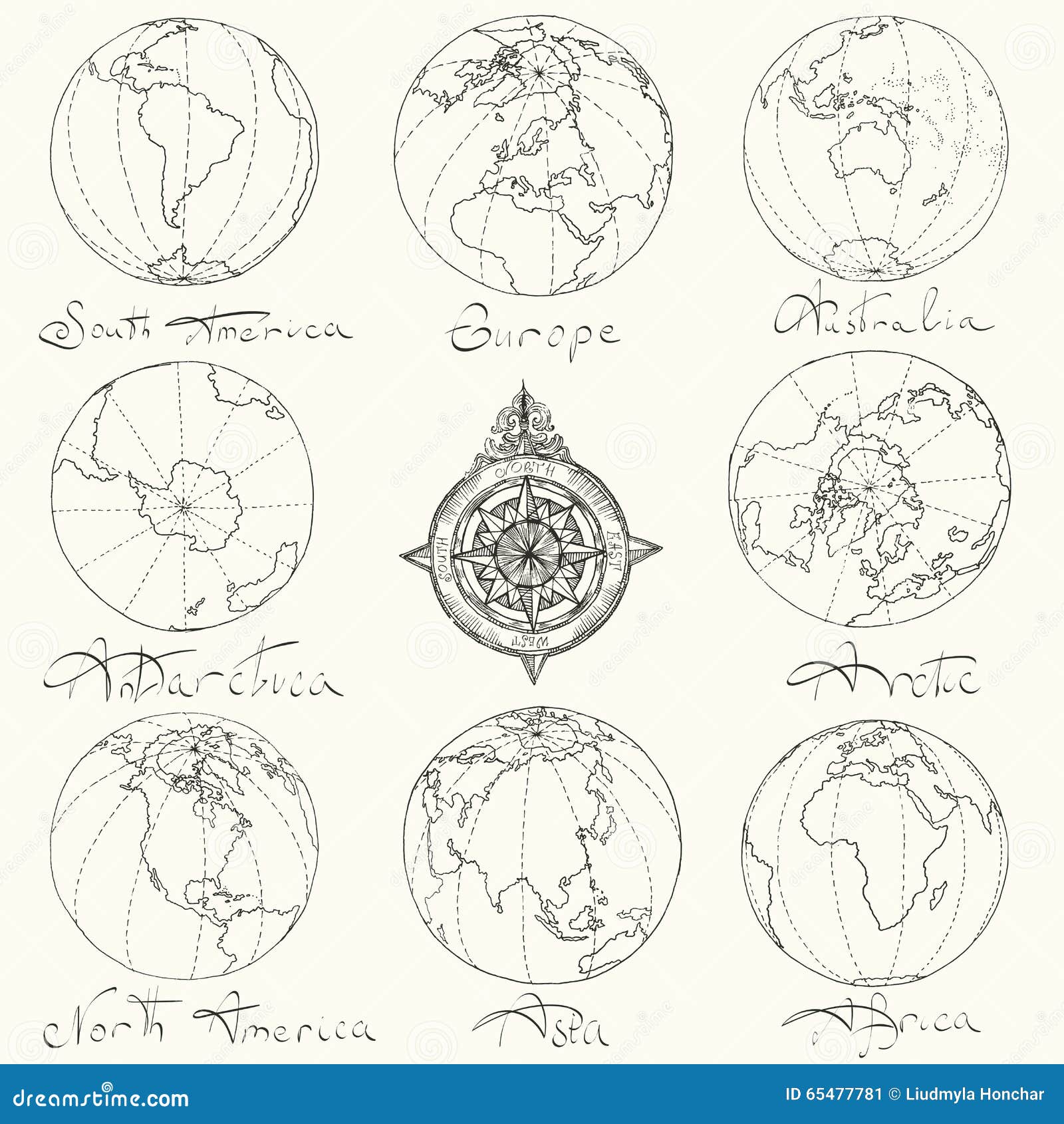 Atlas Of Continents Cartoon Vector | CartoonDealer.com #6628641