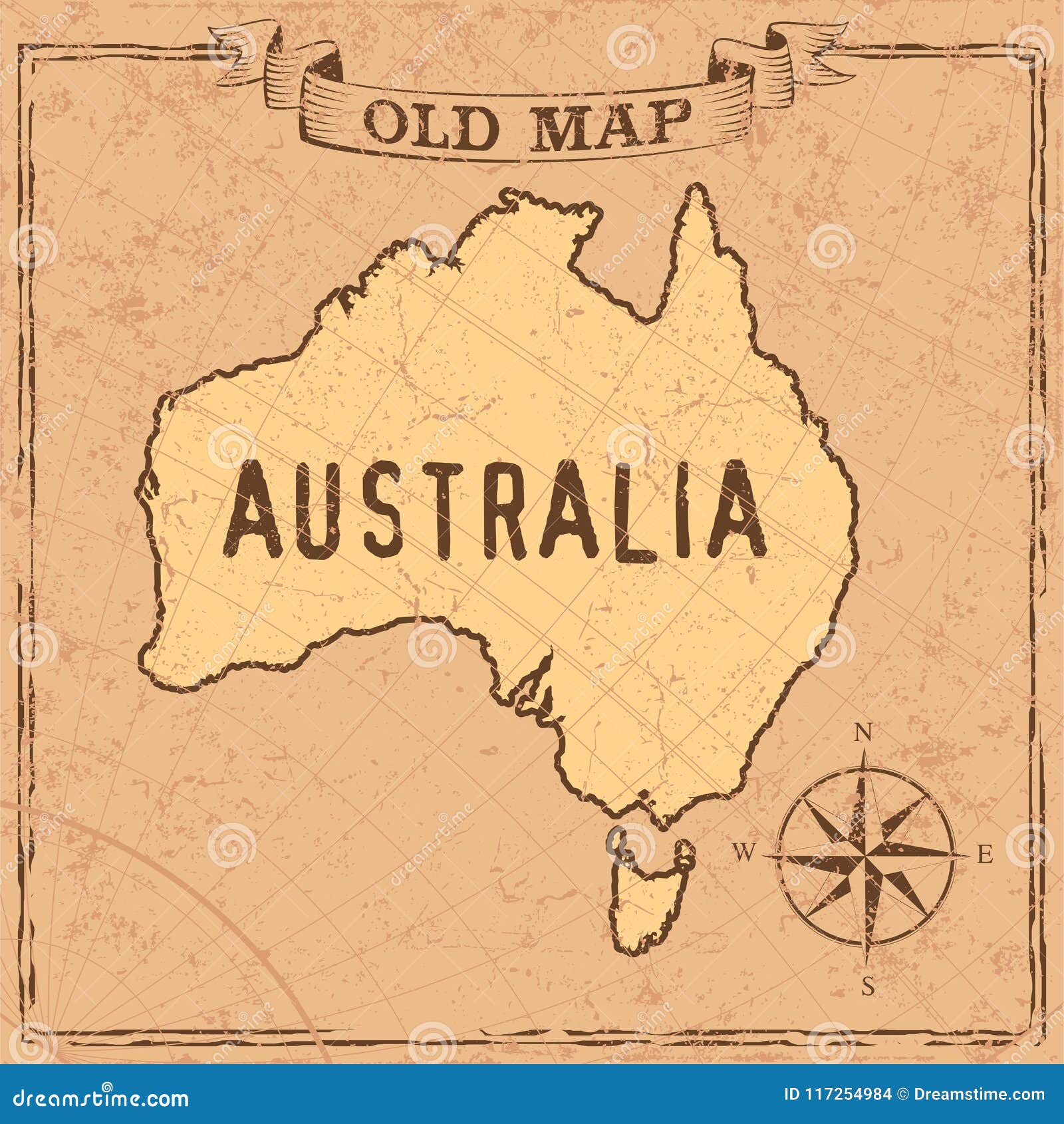 Old Style Maps and Countries Shapes in Vintage Stock Vector ...