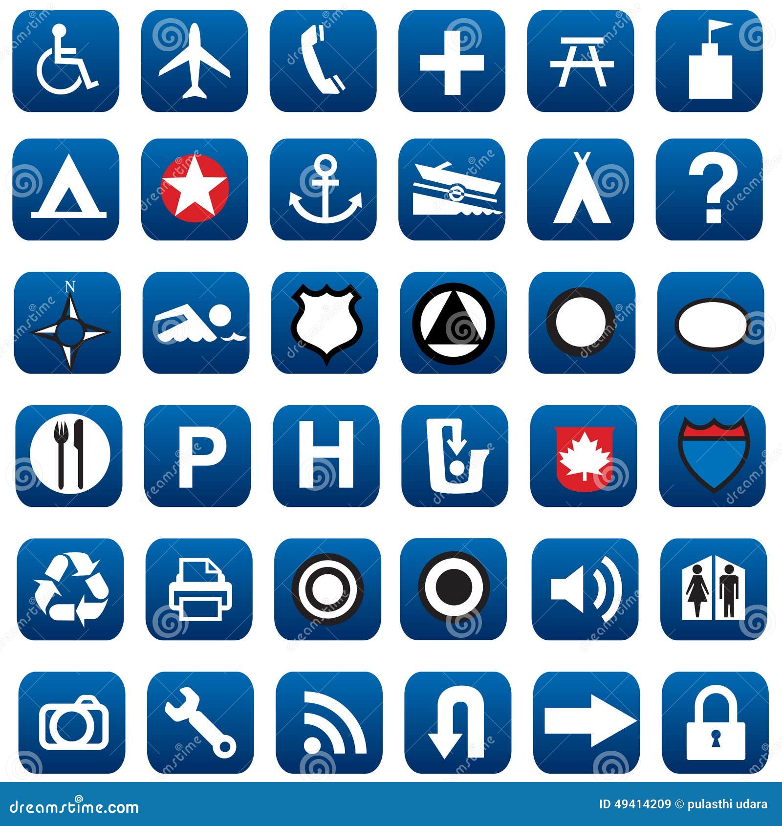 Map Signs and Different Signal Signs Stock Vector - Illustration of ...