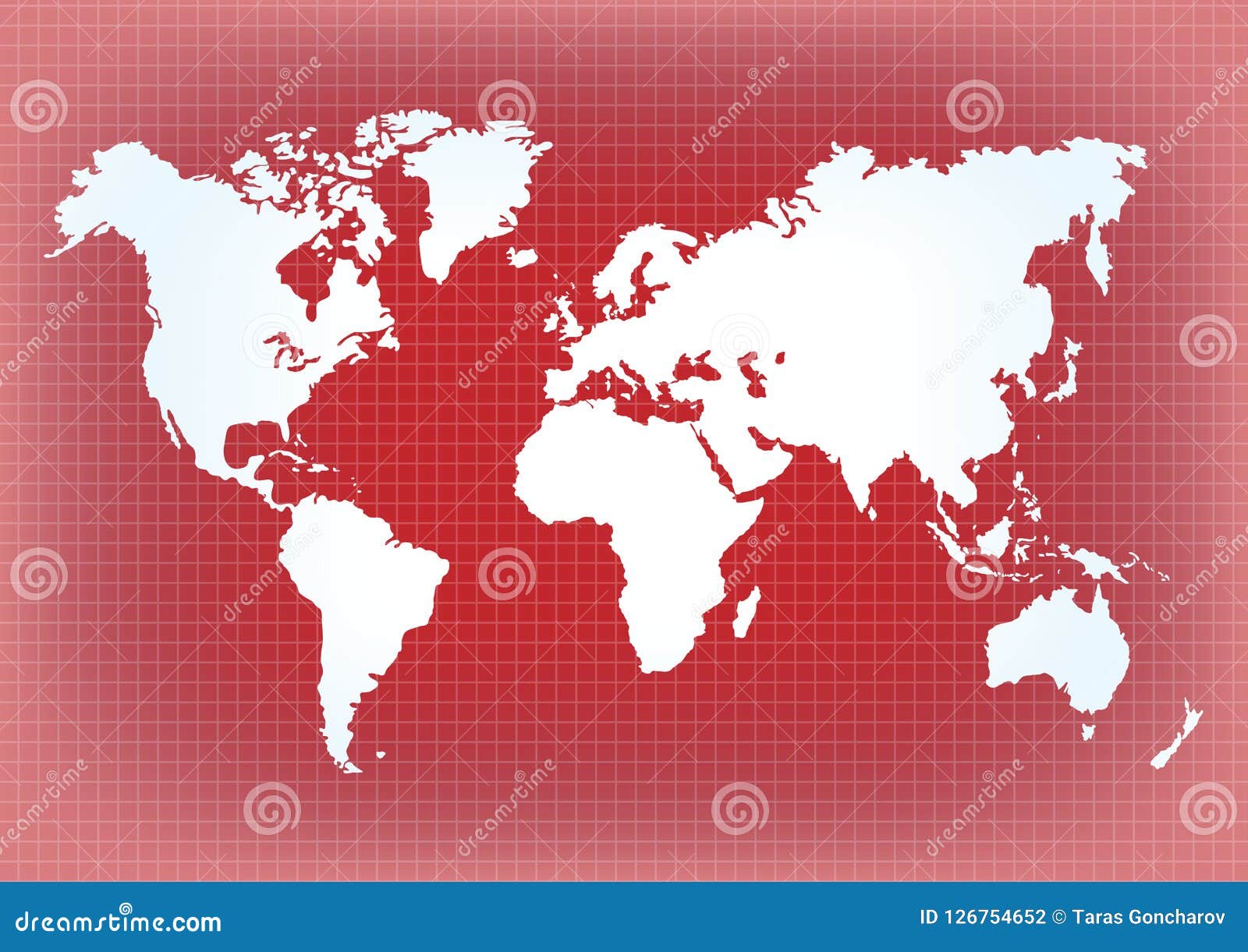 Continents Vector Map Illustration. World Map Divided Into Six ...