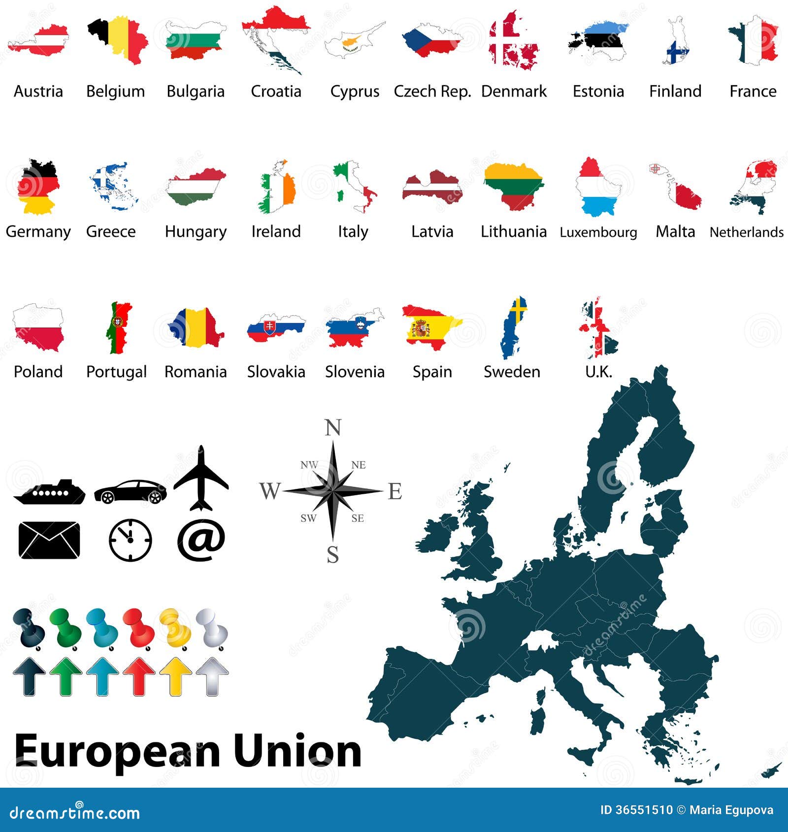 Maps of European Union stock vector. Illustration of community - 36551510