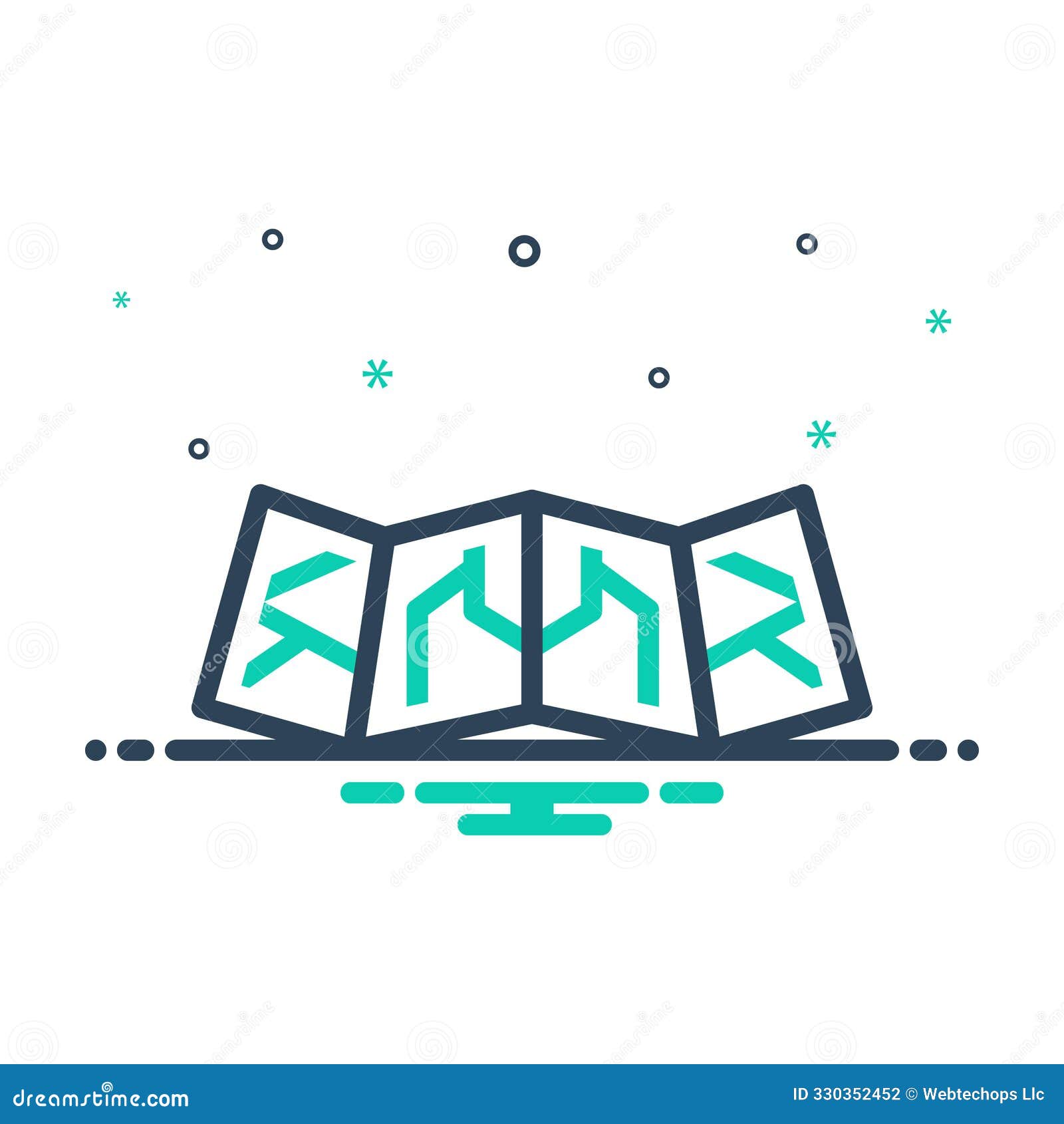 Mix Icon for Maps, Landmark and Area Stock Illustration - Illustration ...