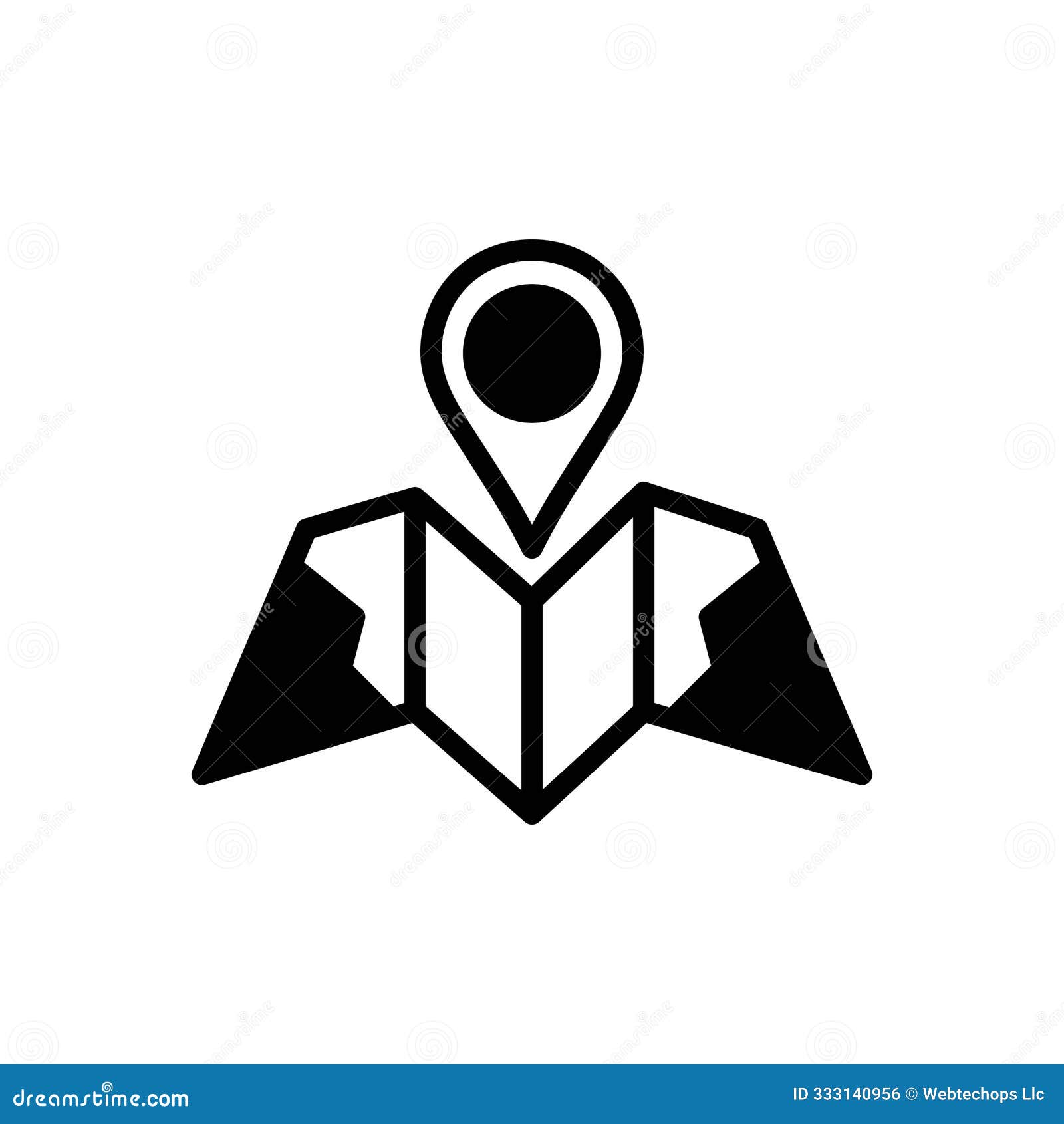 Black Solid Icon for Maps, Navigation and Locate Stock Illustration ...