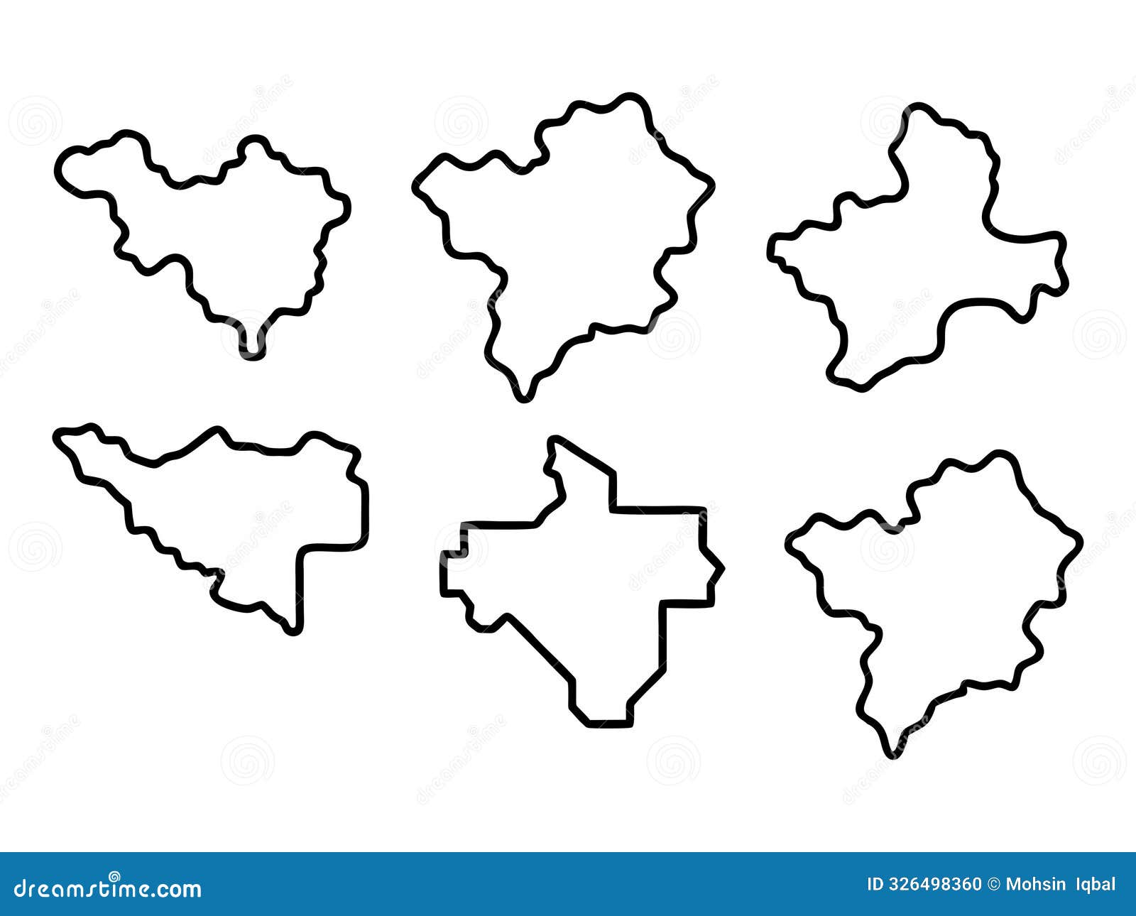 Maps Line Art Different Type Vector Stock Illustration - Illustration ...