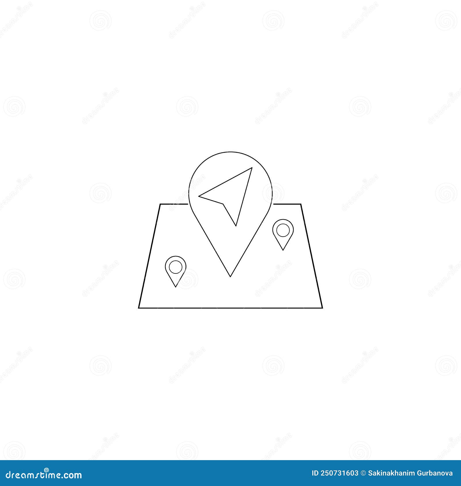 Maps Location Icon in Isolated on White Background. Maps Location ...