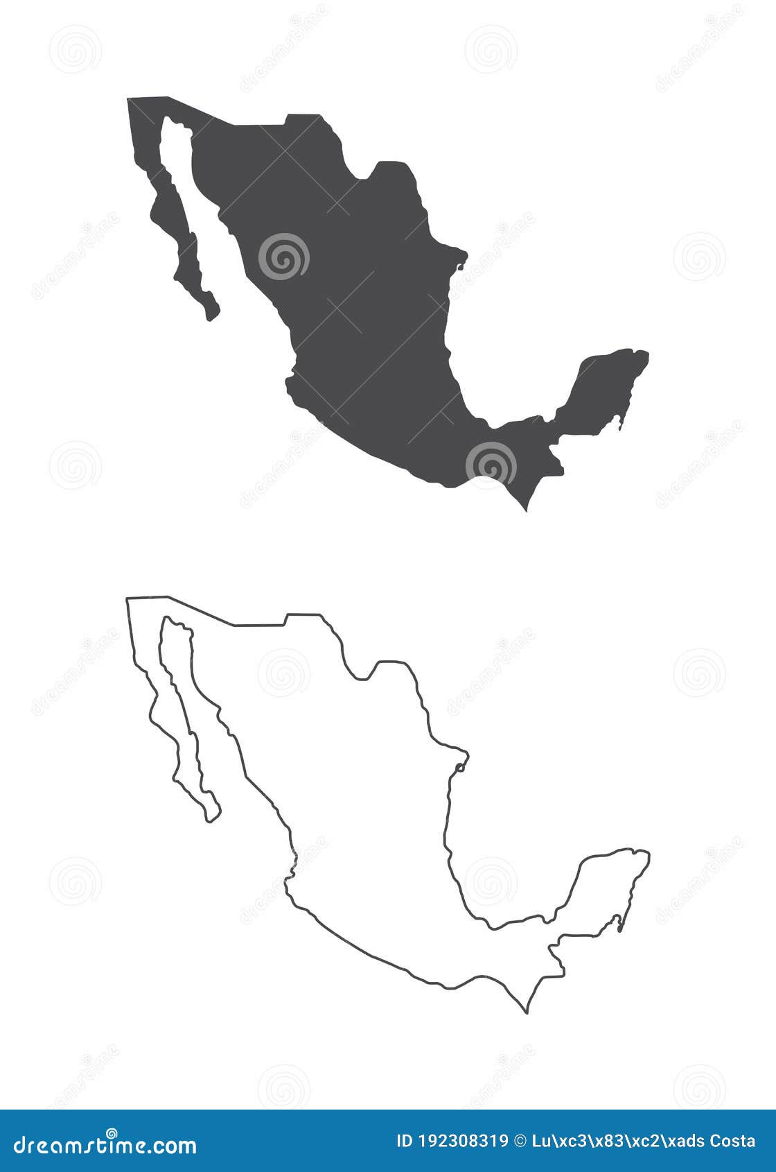 Maps of Mexico stock illustration. Illustration of geographical - 192308319
