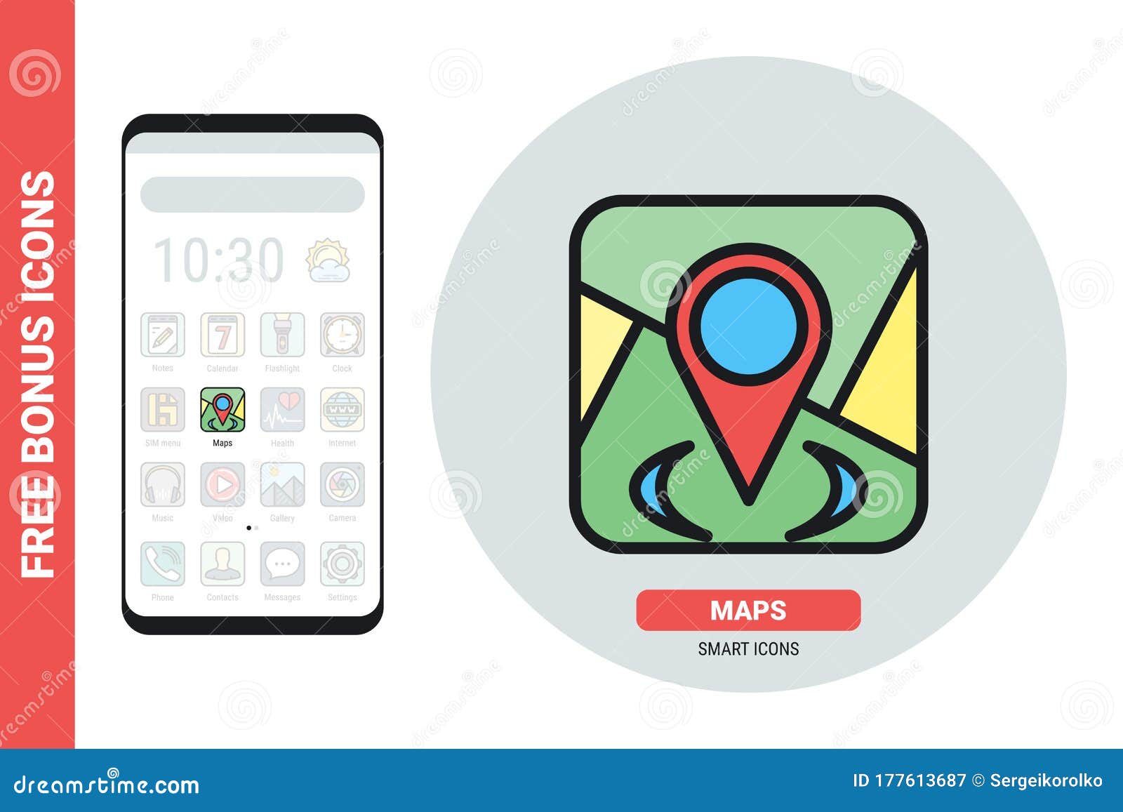 Maps and Navigation Application Icon for Smartphone, Tablet, Laptop or ...