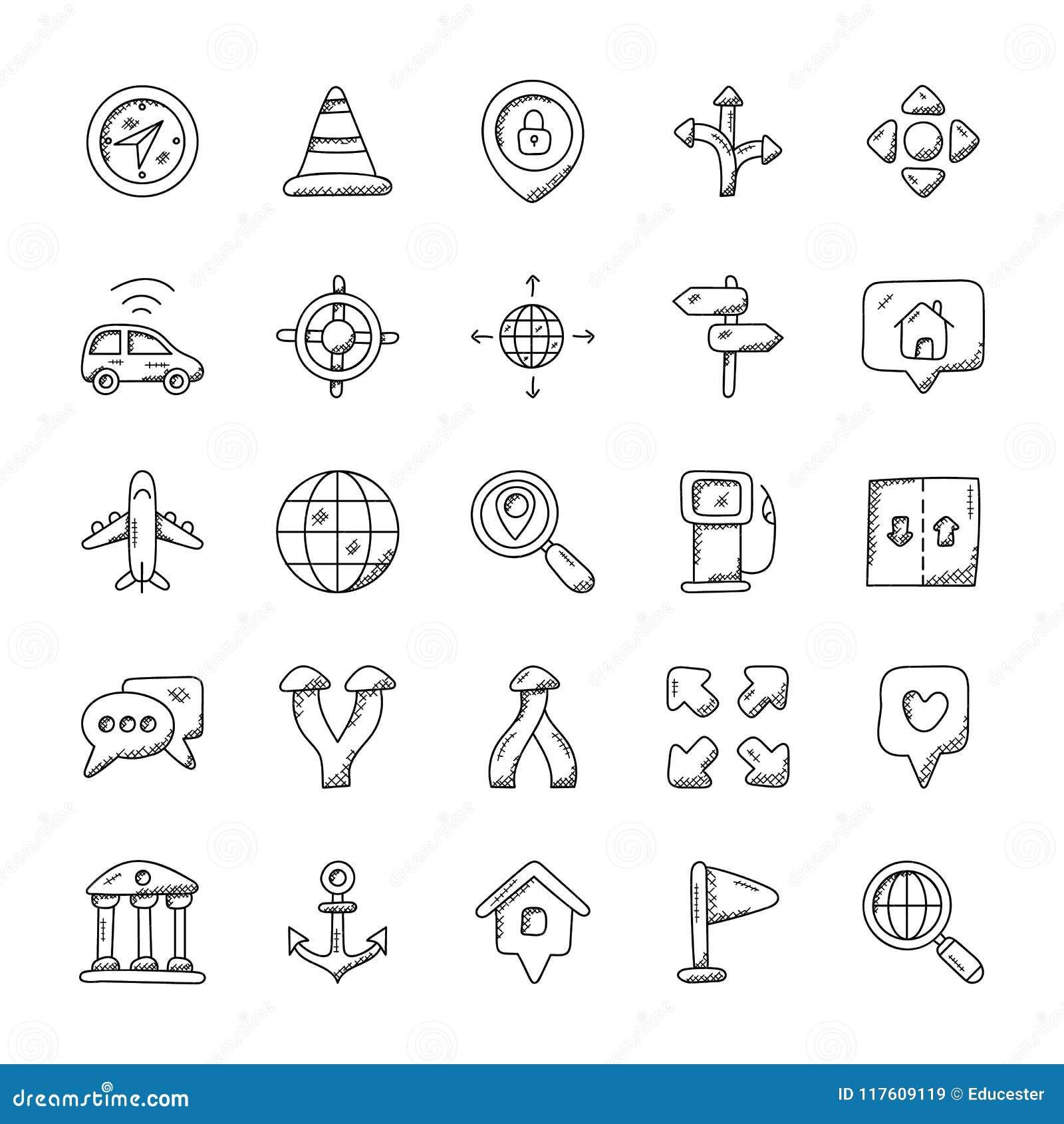 Map Navigation Doodle Concept Cartoon Vector | CartoonDealer.com #57172301