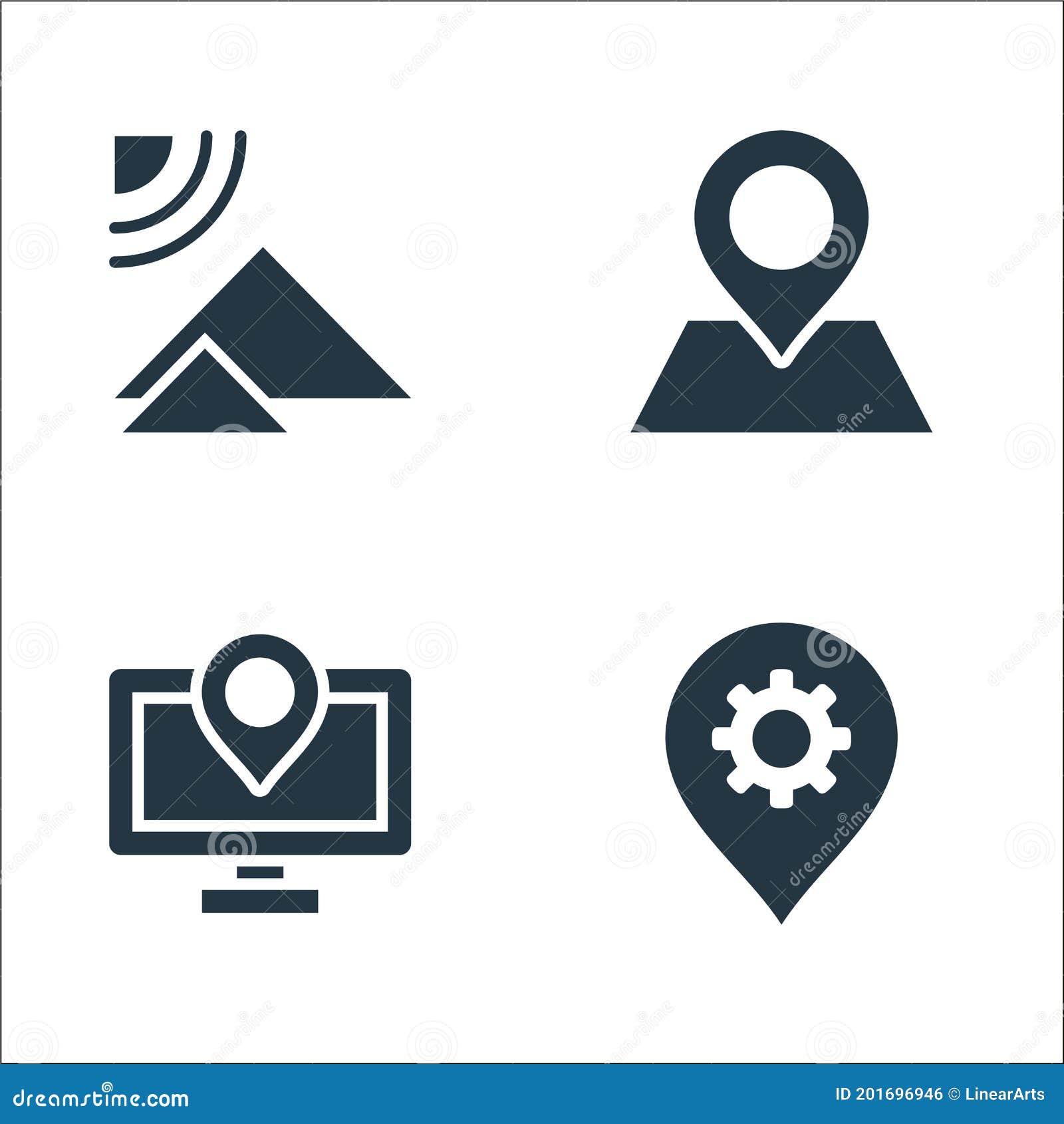 Maps and Navigation Line Icons. Linear Set Stock Vector - Illustration ...