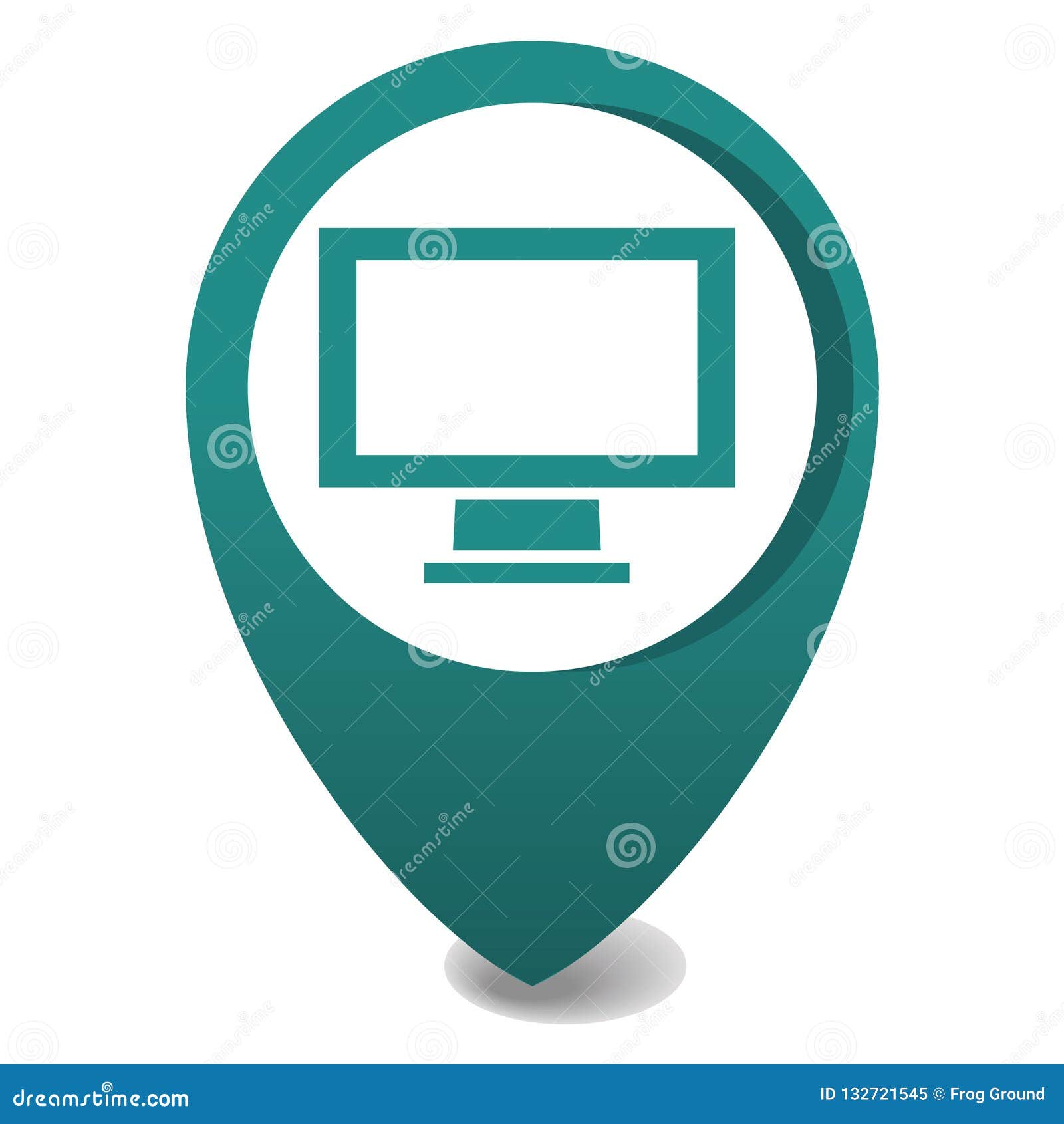 Maps Navigation with Red and Blue Color Point Markers and Compass ...