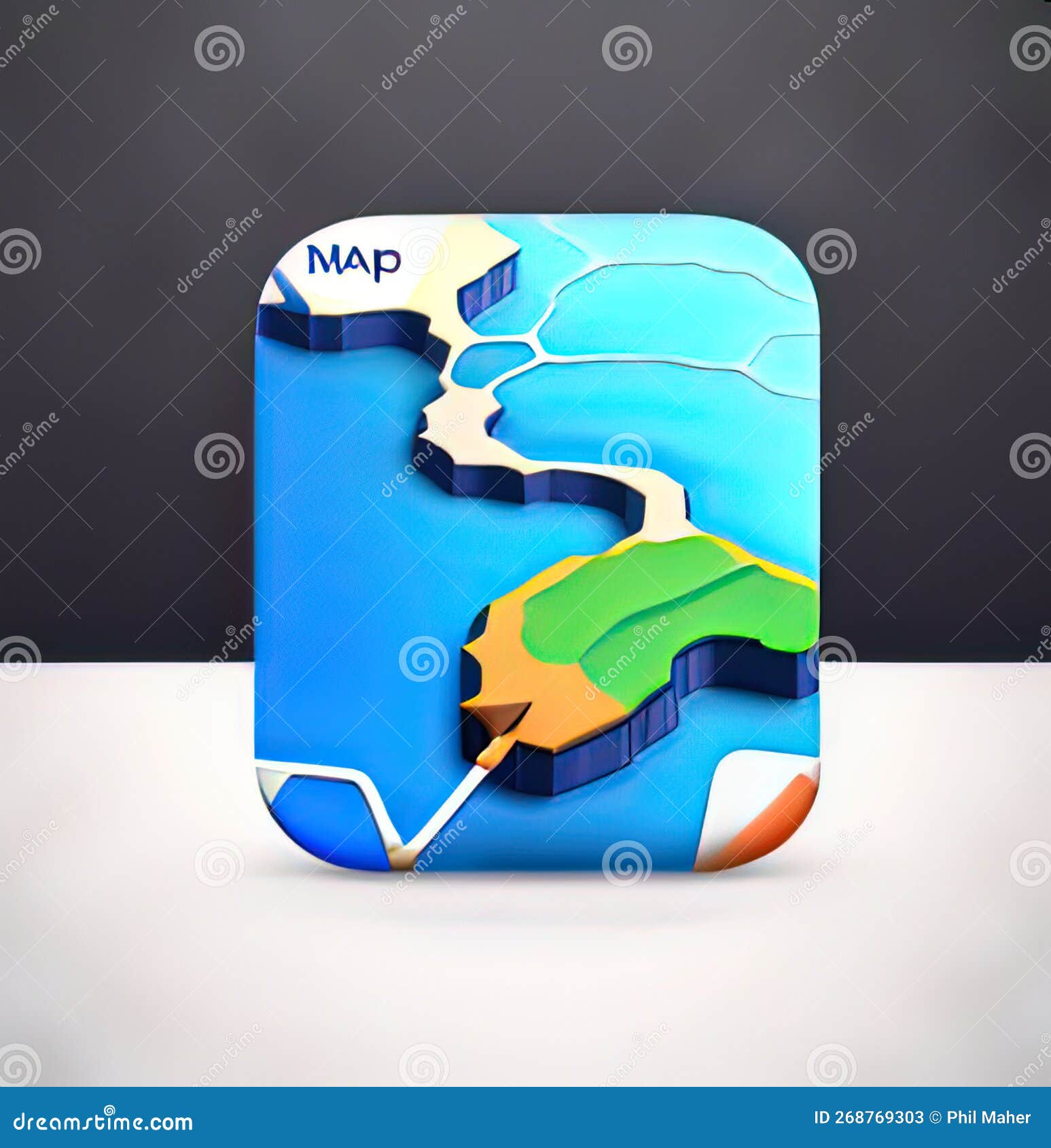 Maps & Navigation Software App Icon. Generative AI. Stock Illustration ...