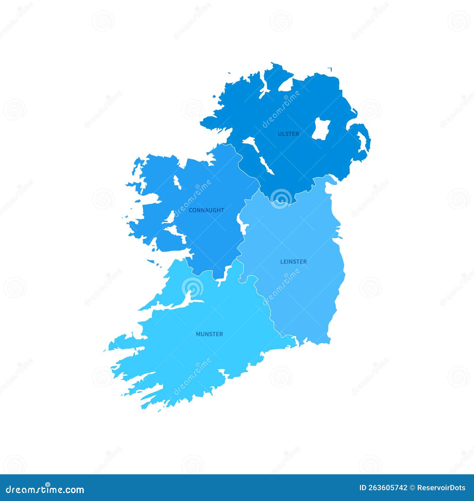 Ireland Regions Map with Editable Stroke Illustration Stock ...