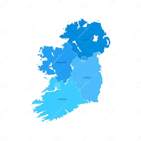Ireland Regions Map with Editable Stroke Illustration Stock ...