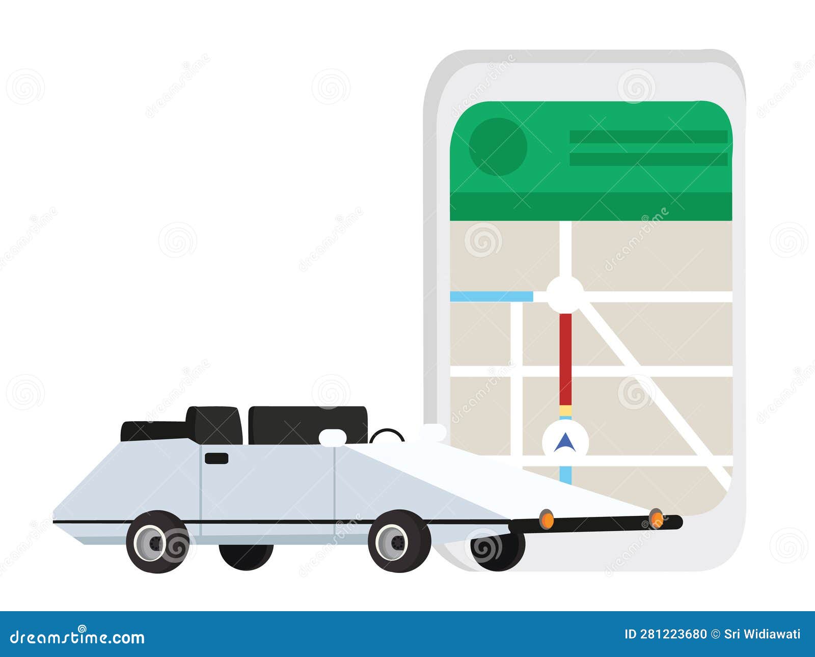 Maps Online Phone Direction Finding Location Technology Modern and Car ...