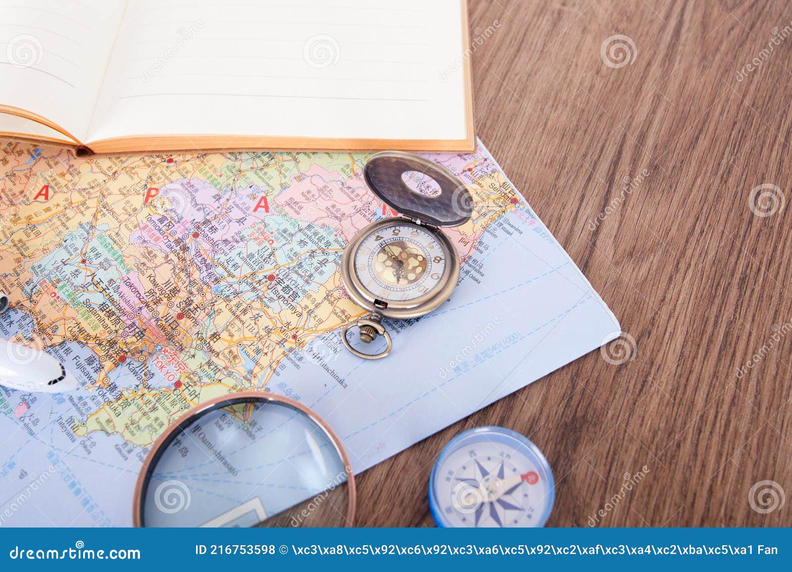 Maps and Other Tools Related To Travel Stock Photo - Image of bearing ...