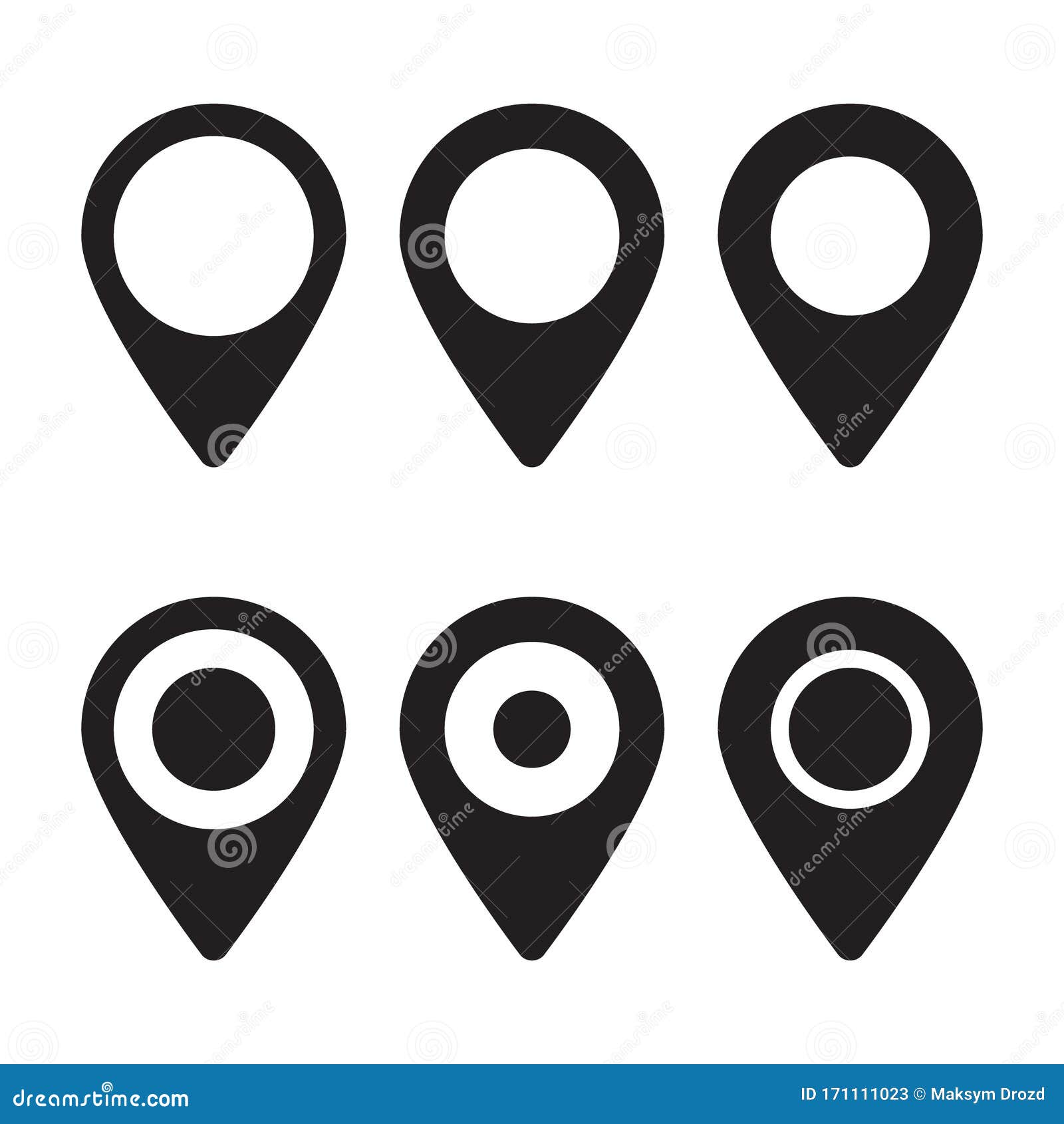 Maps Pin. Location Map Icon Stock Illustration - Illustration of marker ...