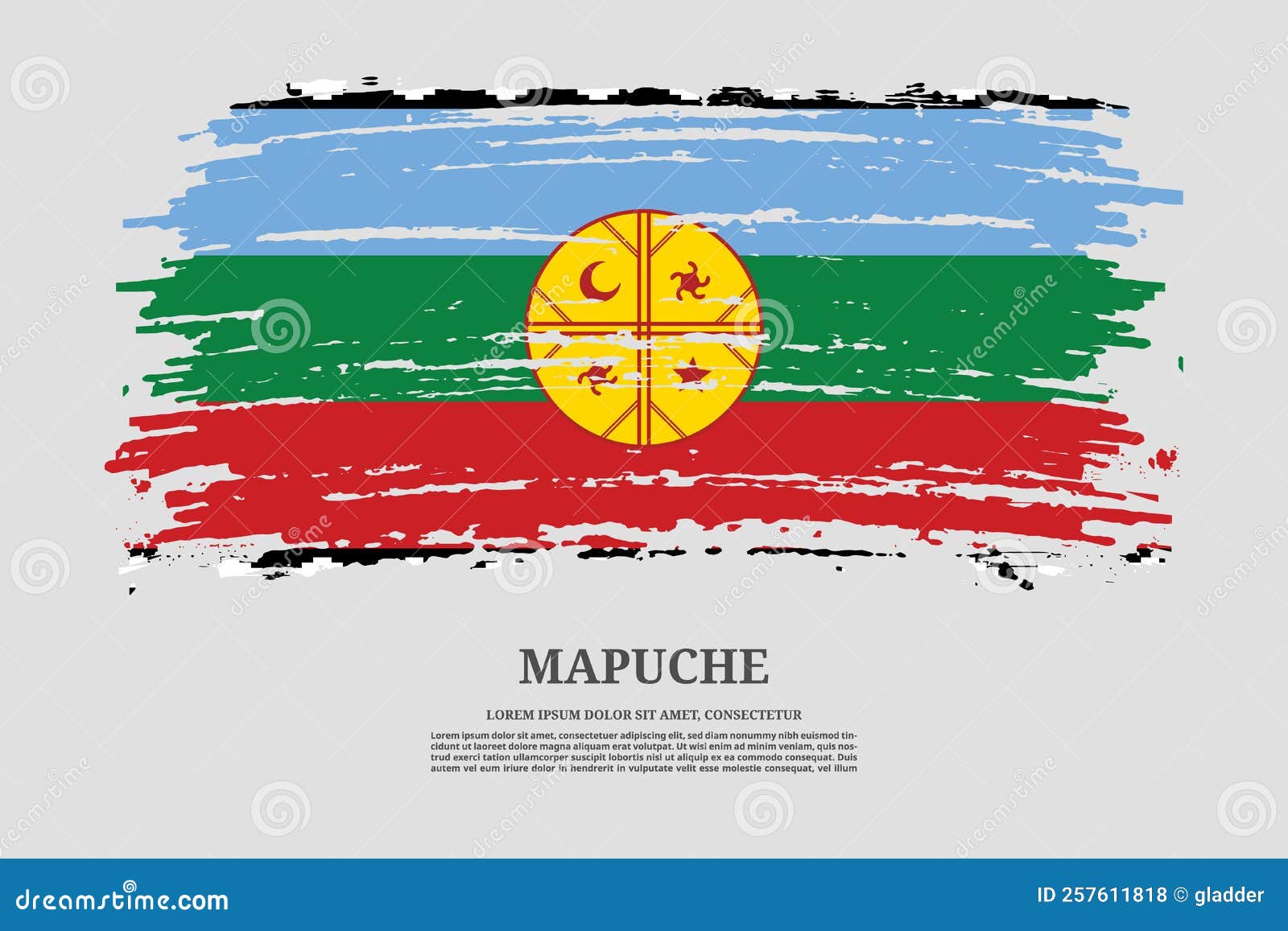 Mapuche Flag Of Pehuenche Territory Royalty-Free Stock Photography ...