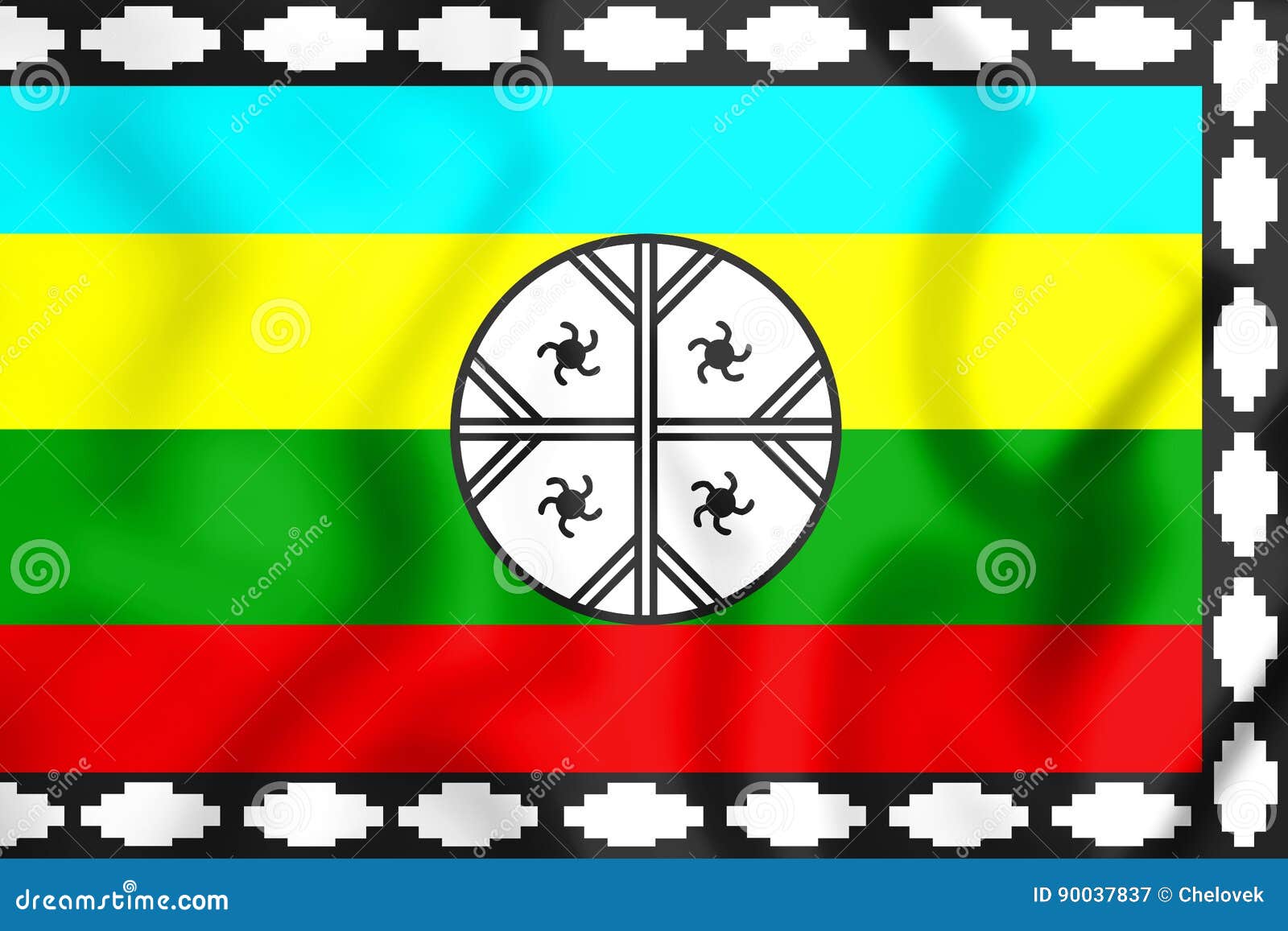 Mapuche Flag In Grunge Brush Stroke, Vector | CartoonDealer.com #226601010