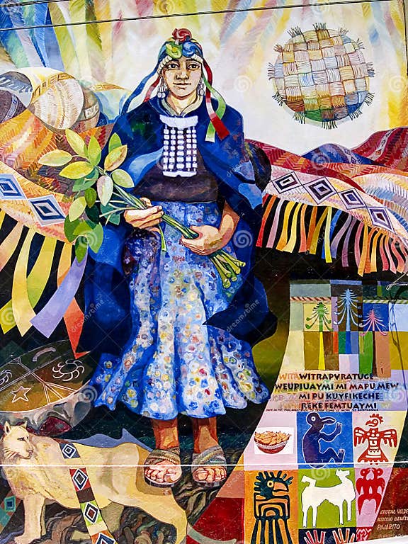 Mapuche graffiti editorial image. Image of painting, symbolism - 18207405