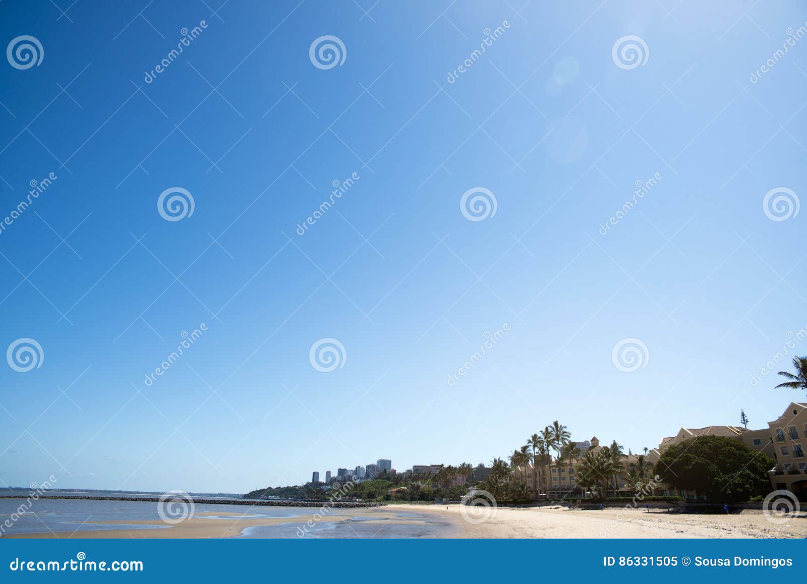 Maputo City Beach Area with Clean Water Stock Image - Image of perfect ...