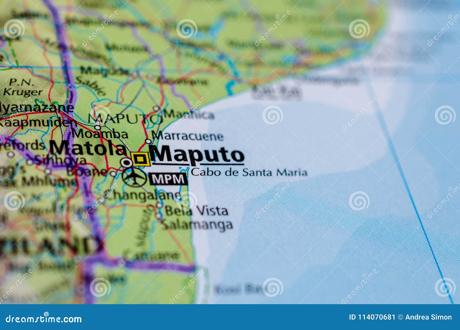 Maputo no mapa imagem de stock. Imagem de papel, mundo - 114070681