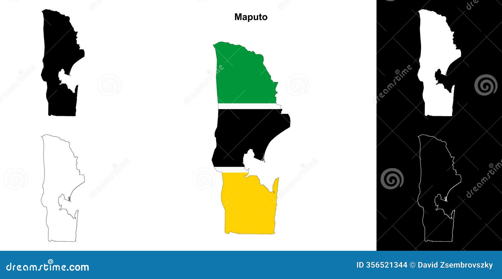 Maputo outline map stock illustration. Illustration of blank - 356521344