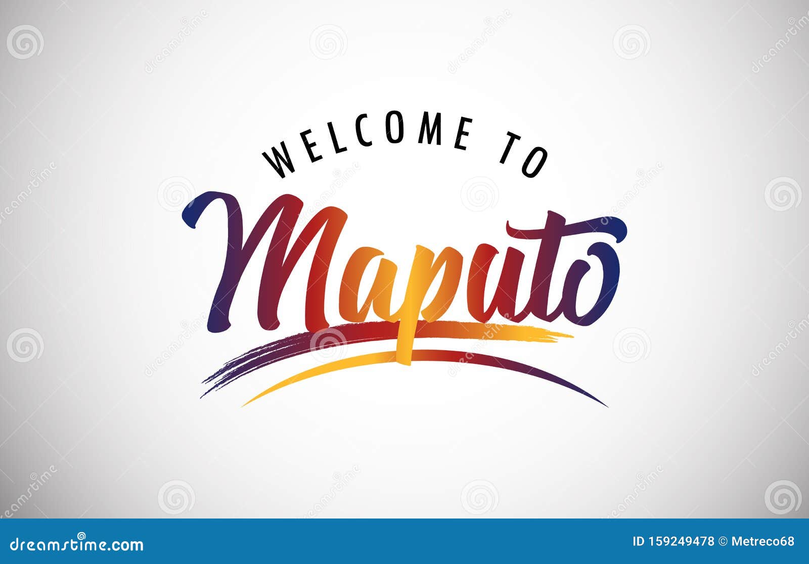 Welcome to Maputo stock vector. Illustration of destination - 159249478