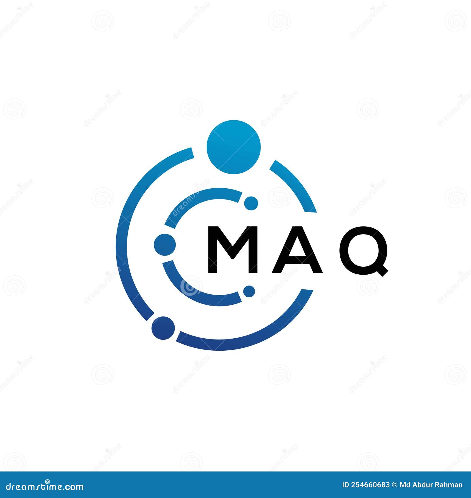 MAQ Letter Technology Logo Design on White Background. MAQ Creative ...