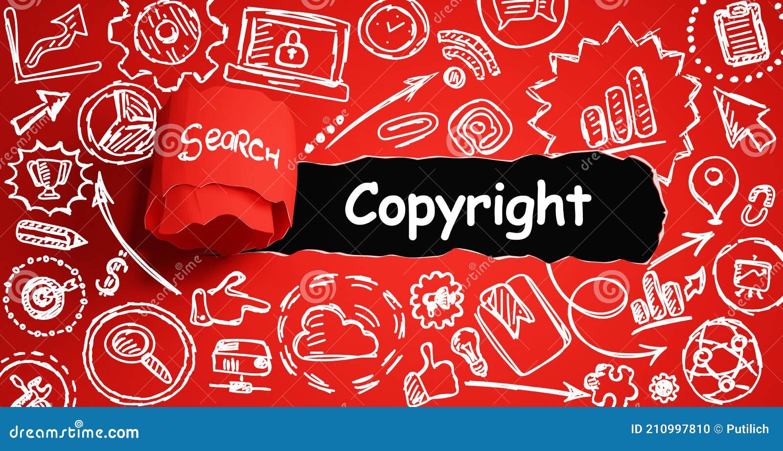 Maqueta Con Texto De Copyright De Papel Rasgado Stock de ilustración ...