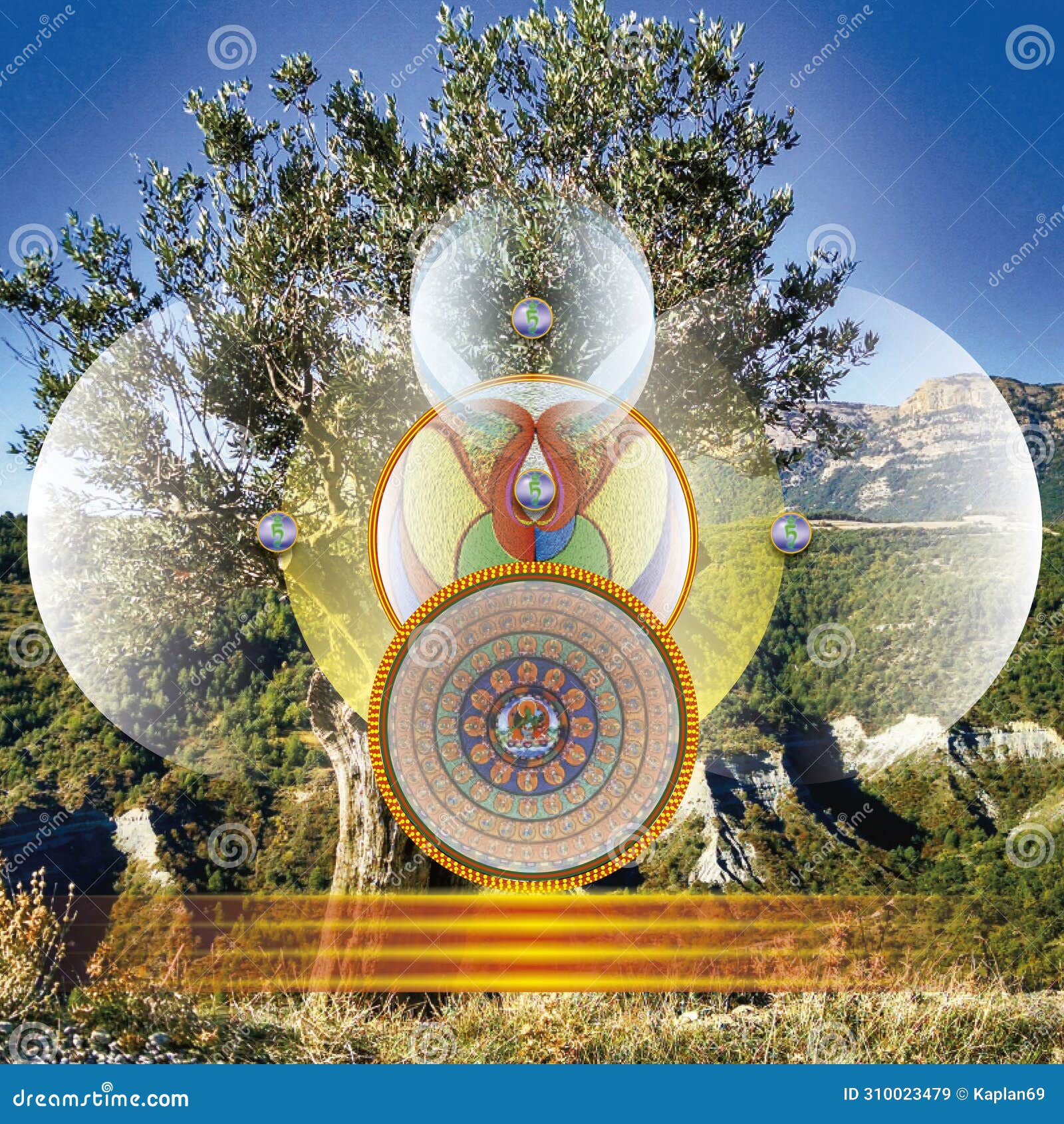 Symbolic mandala number 4 stock illustration. Illustration of real ...