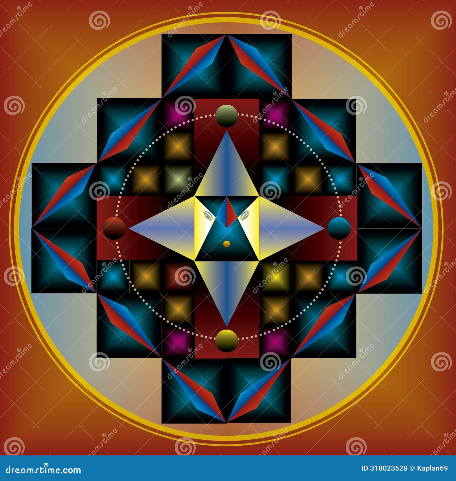 Symbolic mandala number 15 stock illustration. Illustration of combined ...