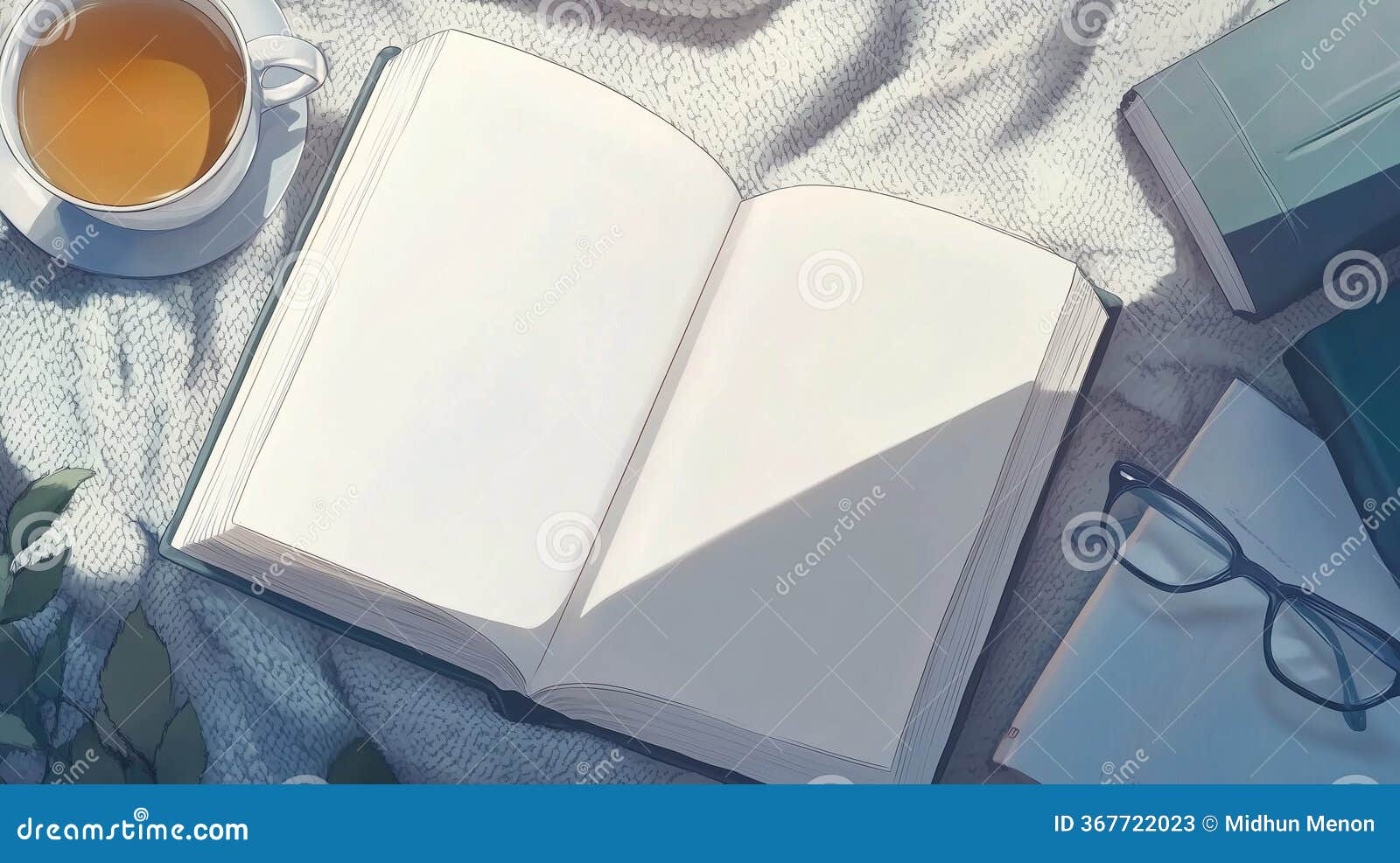 Cozy Reading Time: A Well-Lit Room With Clock And Book On Table Stock ...