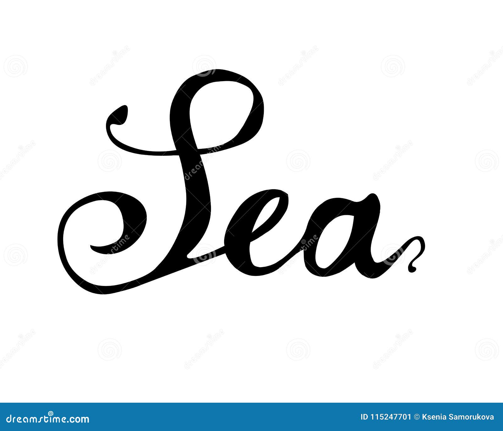 Mar Palabra Escrita Mano Del Garabato Ilustración del Vector ...