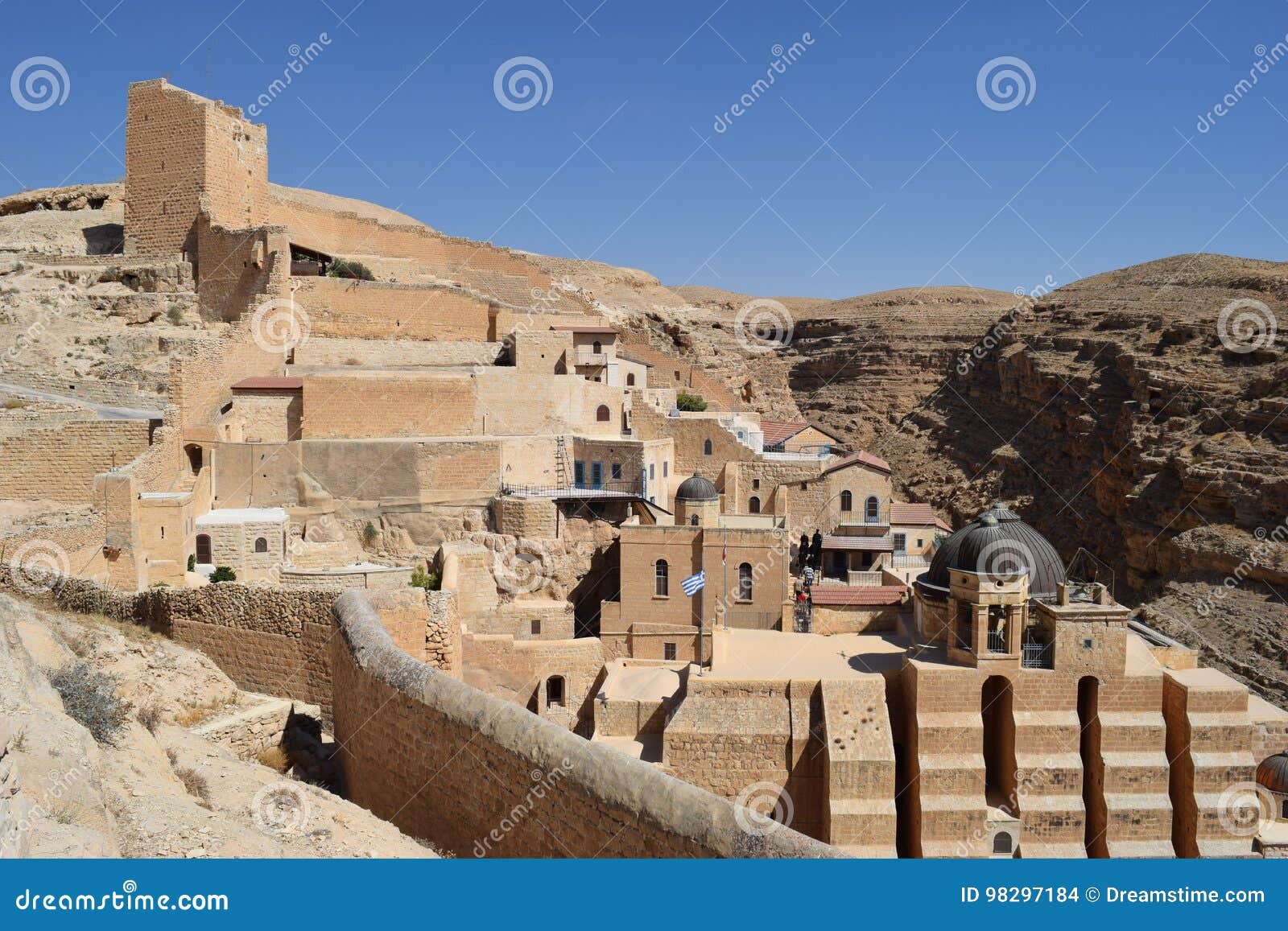 Mar Saba stock photo. Image of building, rock, roof, ruins - 98297184