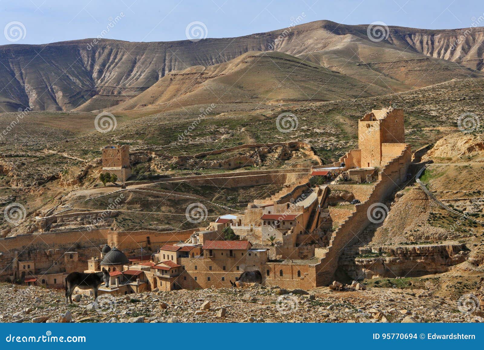 Mar Saba Monastery. Israel stock photo. Image of fence - 95770694
