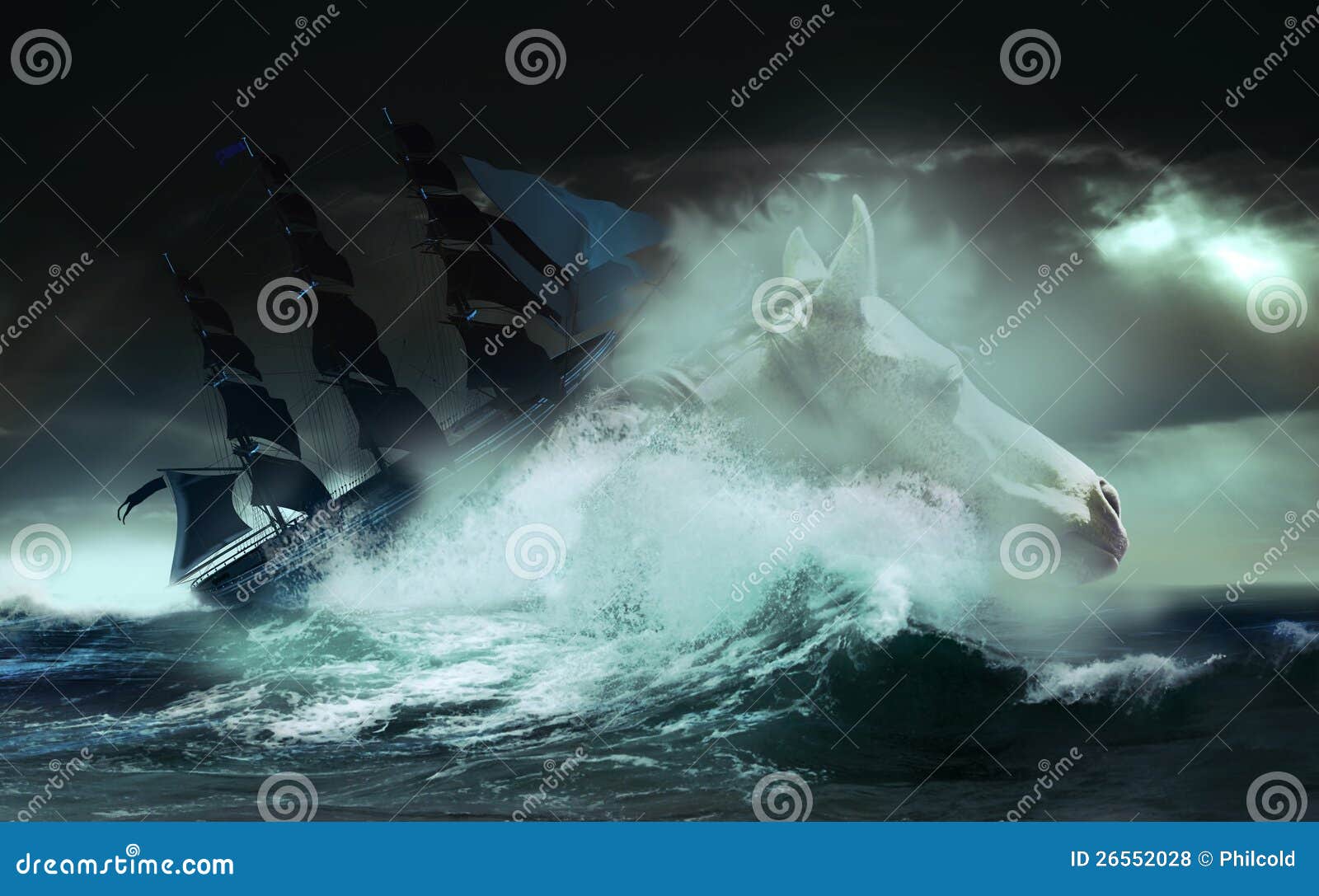 Mar salvaje stock de ilustración. Ilustración de oscuro - 26552028