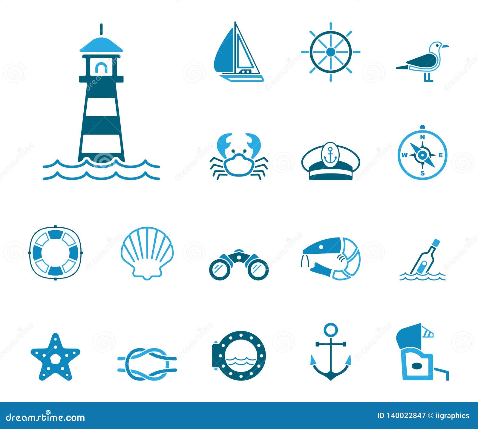 Mar Y Costa - Iconset - Iconos Stock de ilustración - Ilustración de ...