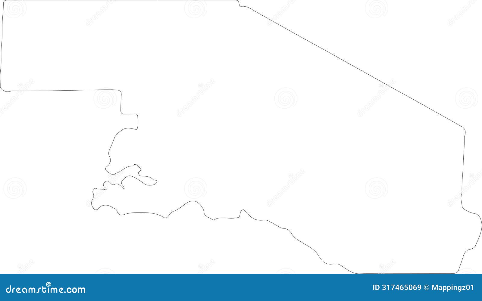 Mara United Republic Of Tanzania Outline Map Stock Illustration
