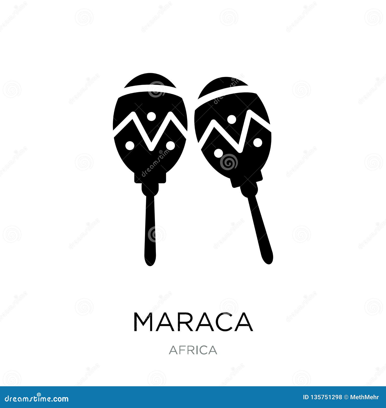 Maraca Icon in Trendy Design Style. Maraca Icon Isolated on White ...