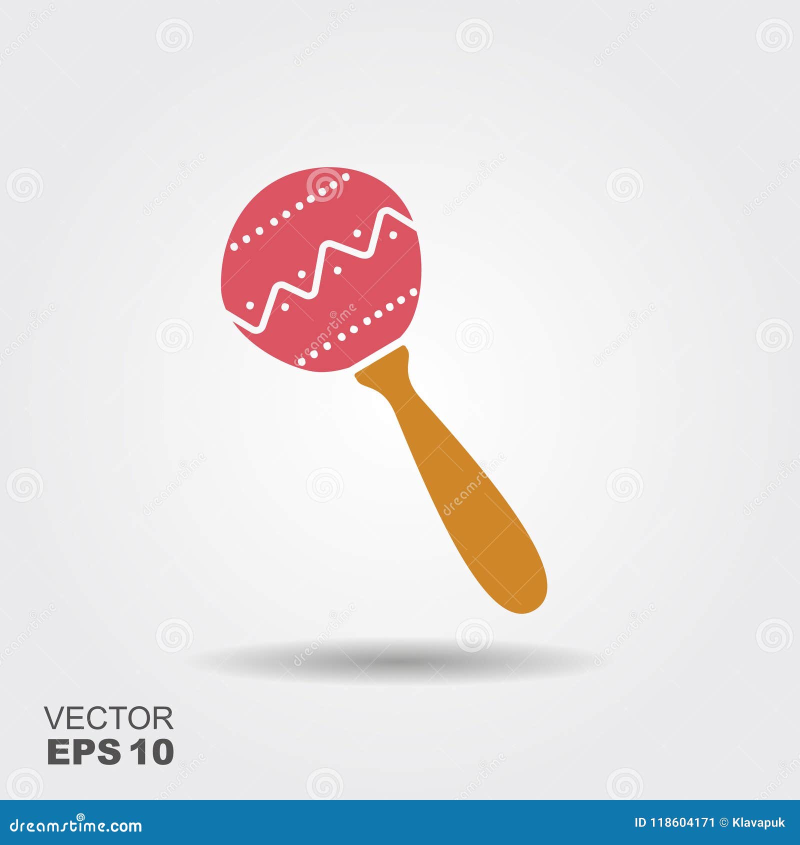 Maraca Icon Vector Illustration With Scuffed Effect In A Separate Layer ...