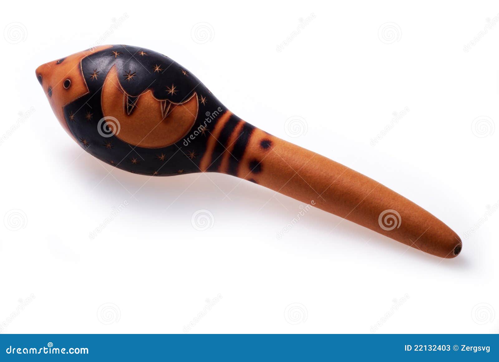Maraca with Symbols of the Night. Stock Image - Image of night ...