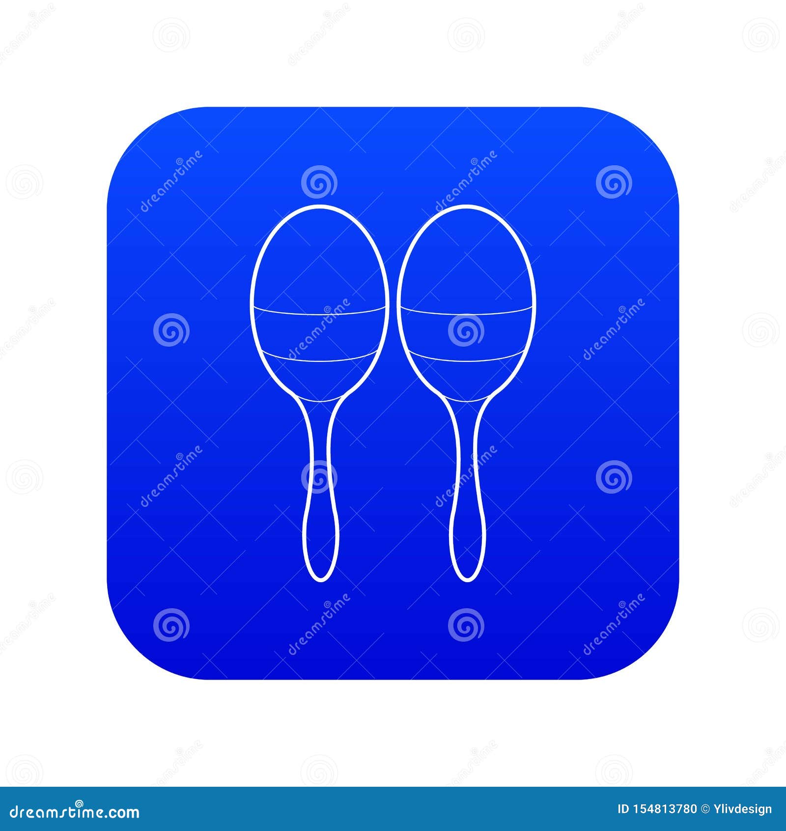 Maracas icon blue vector stock vector. Illustration of beat - 154813780