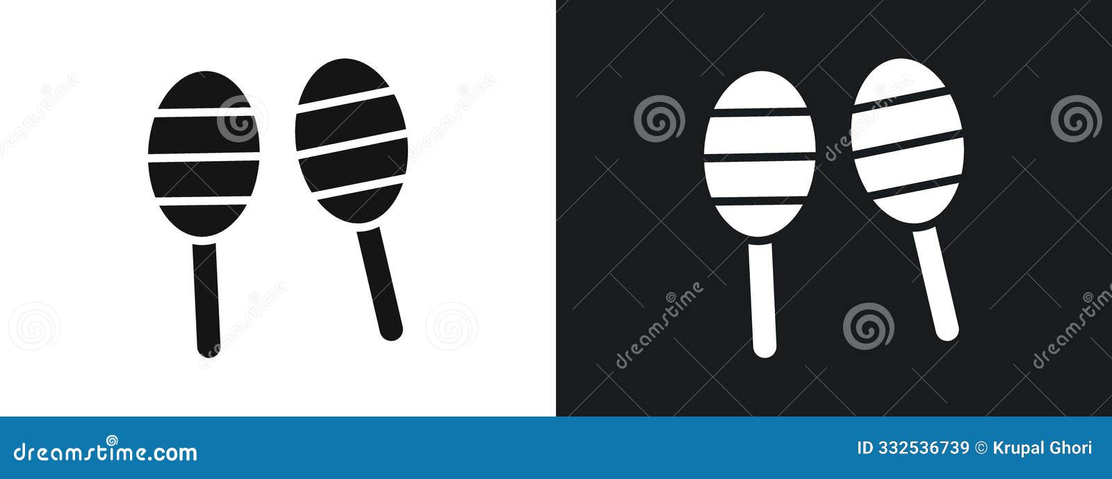 Maracas Icon Linear Graphics Set Vector in Black Stock Vector ...