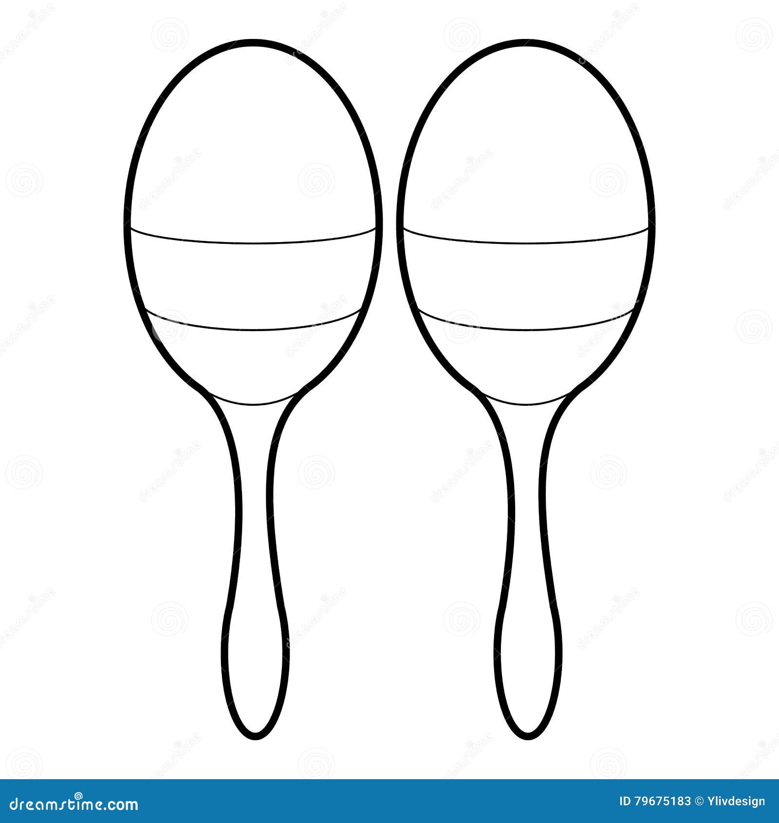 Maracas Icon, Outline Style Stock Vector - Illustration of carnival ...