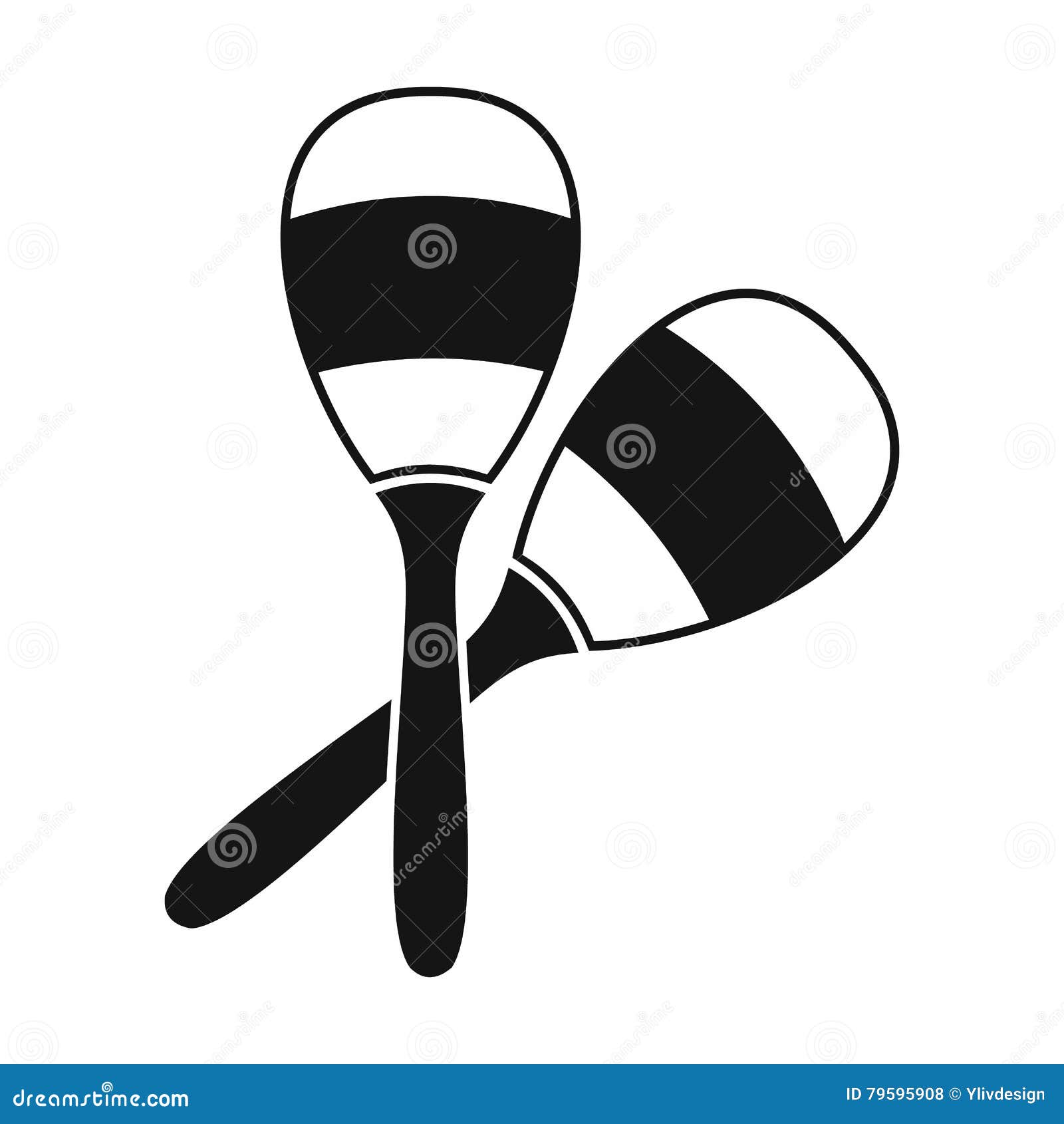 Maracas Icon in Simple Style Stock Vector - Illustration of instrument ...