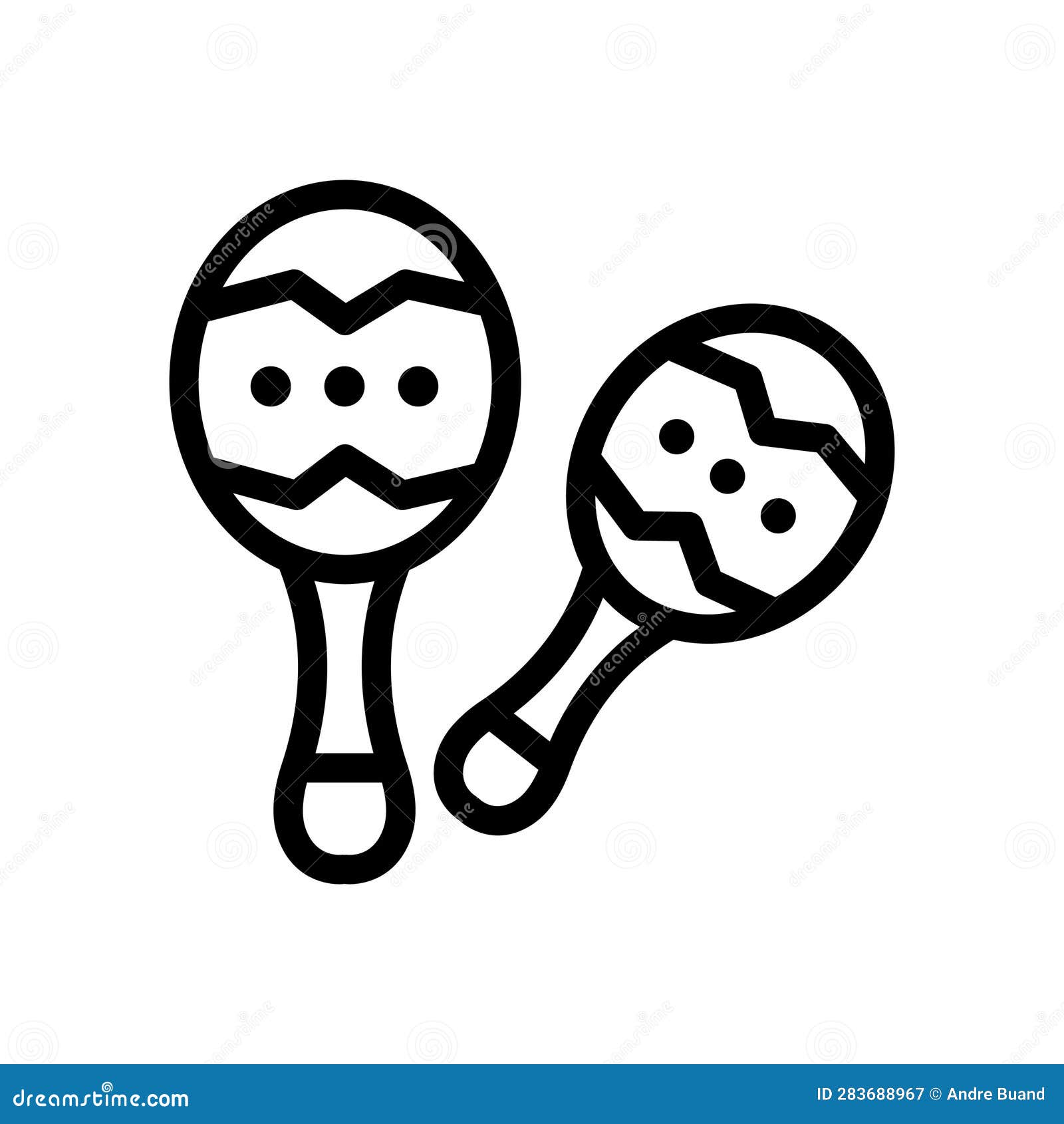 Maracas Line Drawing Vector Design. Percussion Instrument Maracas ...