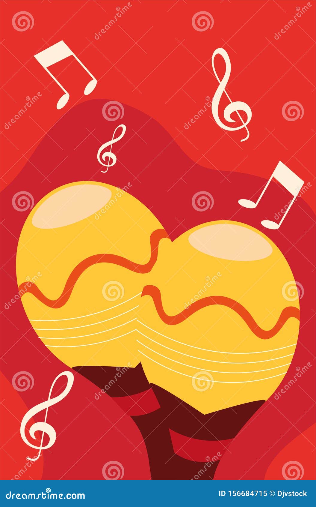 Maracas Musical on Note Background Stock Illustration - Illustration of ...